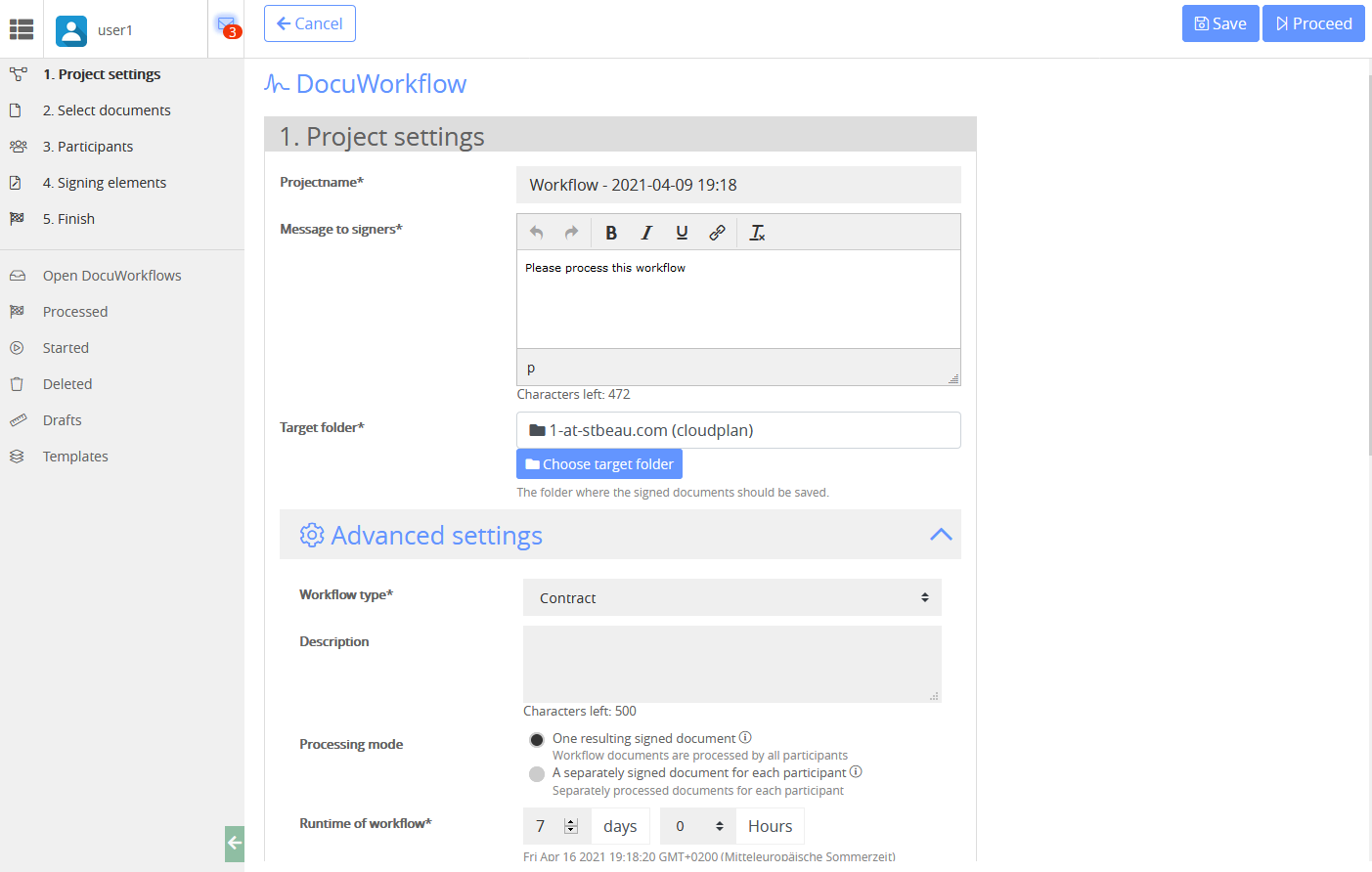 How do I create a DocuWorkflow - cloudplan Help