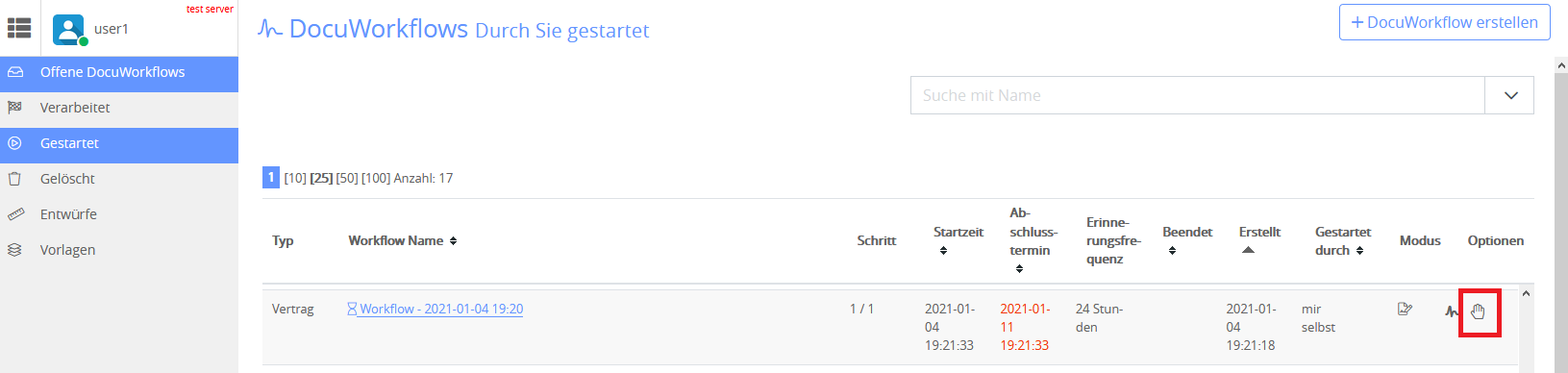 Workflow stoppen - cloudplan Help