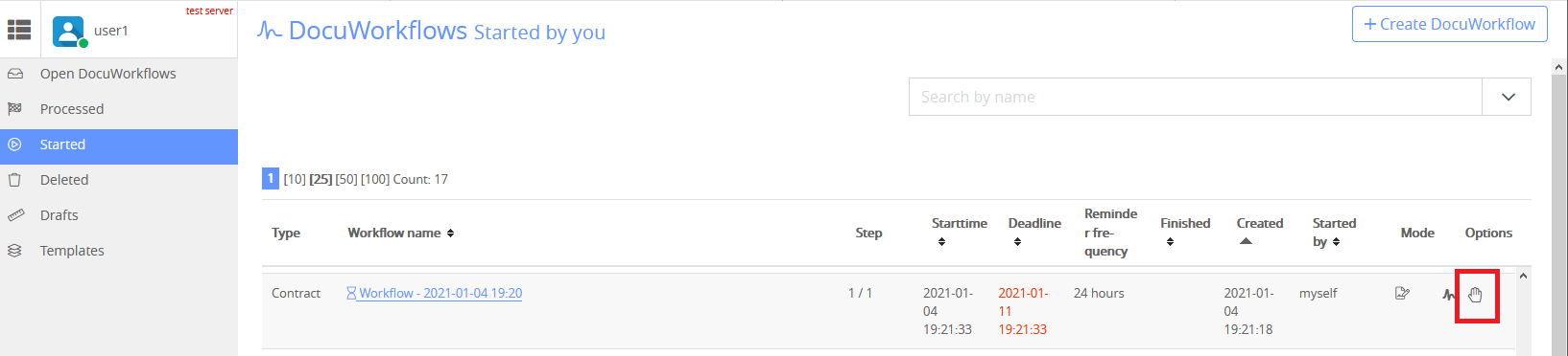 Stop a workflow - cloudplan Help