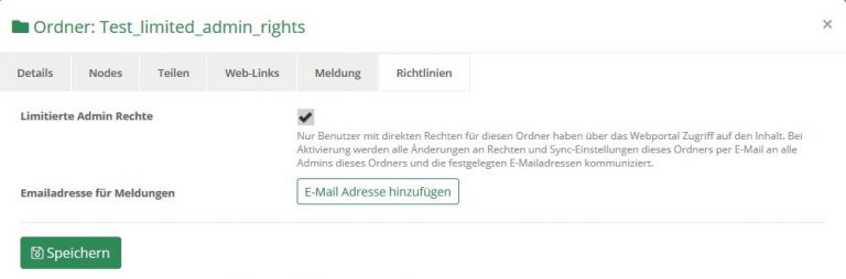 Admin Rechte einschränken - cloudplan Help