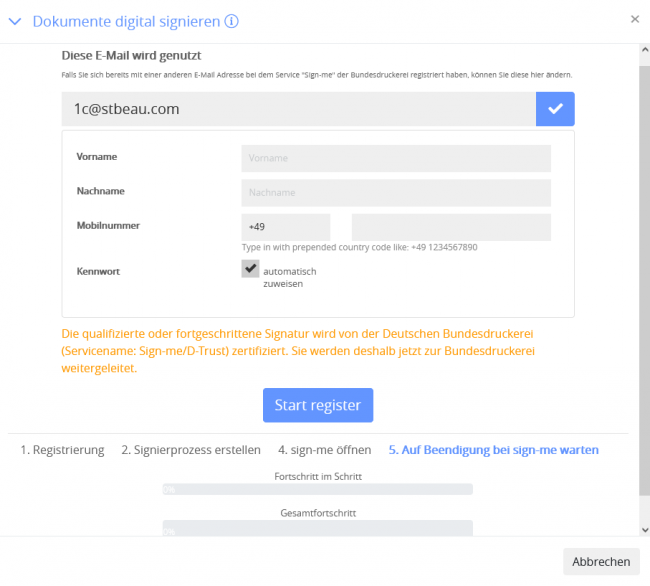QES = Qualifizierte Elektronische Unterschrift - cloudplan Help