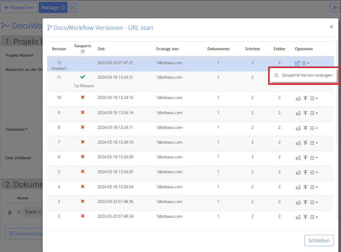 Template Versionierung - cloudplan Help
